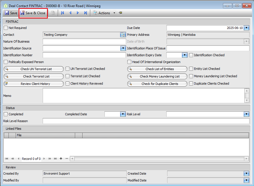 How To Create an Other Fintrac Type = Contact – Enviromint Business ...